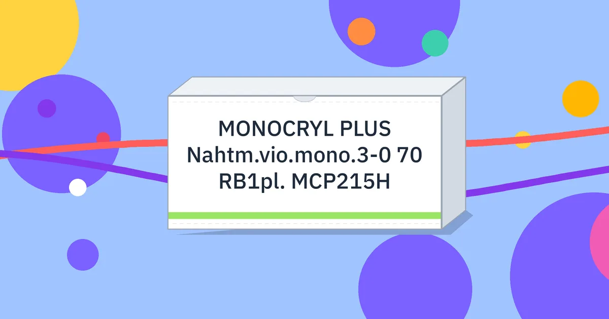 Symbolbild: Packung mit der Aufschrift MONOCRYL PLUS Nahtm.vio.mono.3-0 70 RB1pl. MCP215H (PZN 19884272) – Verfügbarkeit und Bezug in Apotheken in Frankfurt am Main