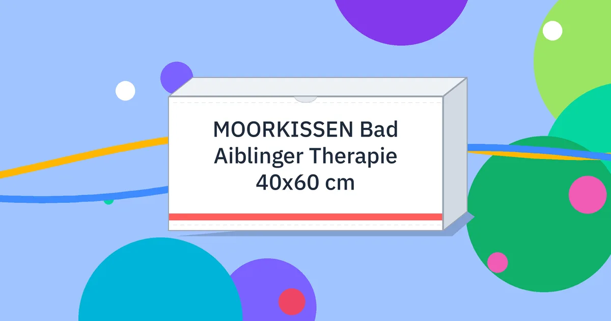 Symbolbild: Packung mit der Aufschrift MOORKISSEN Bad Aiblinger Therapie 40x60 cm (PZN 12700168) – Verfügbarkeit und Bezug in Apotheken in Frankfurt am Main