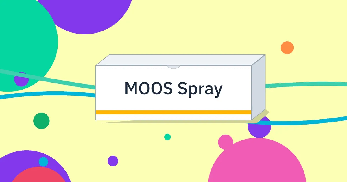 Symbolbild: Packung mit der Aufschrift MOOS Spray (PZN 18717980) – Verfügbarkeit und Bezug in Apotheken in Frankfurt am Main