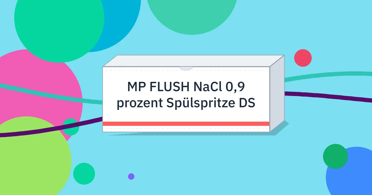 Symbolbild: Packung mit der Aufschrift MP FLUSH NaCl 0,9 prozent Spülspritze DS (PZN 20369256) – Verfügbarkeit und Bezug in Apotheken in Frankfurt am Main