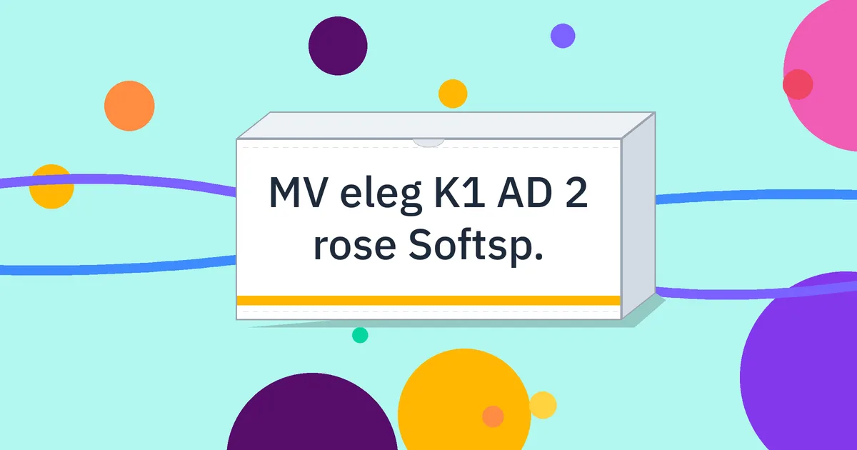Symbolbild: Packung mit der Aufschrift MV eleg K1 AD 2 rose Softsp. (PZN 14685728) – Verfügbarkeit und Bezug in Apotheken in Frankfurt am Main