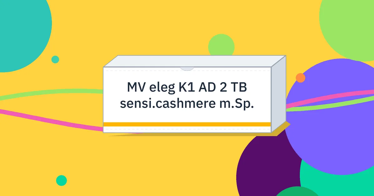 Symbolbild: Packung mit der Aufschrift MV eleg K1 AD 2 TB sensi.cashmere m.Sp. (PZN 14650090) – Verfügbarkeit und Bezug in Apotheken in Frankfurt am Main