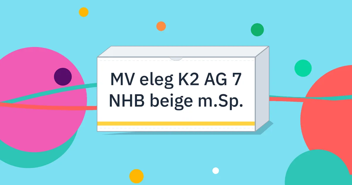 Symbolbild: Packung mit der Aufschrift MV eleg K2 AG 7 NHB beige m.Sp. (PZN 15730951) – Verfügbarkeit und Bezug in Apotheken in Frankfurt am Main