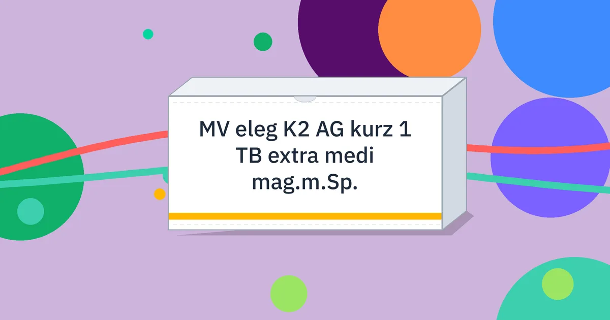Symbolbild: Packung mit der Aufschrift MV eleg K2 AG kurz 1 TB extra medi mag.m.Sp. (PZN 14635794) – Verfügbarkeit und Bezug in Apotheken in Frankfurt am Main