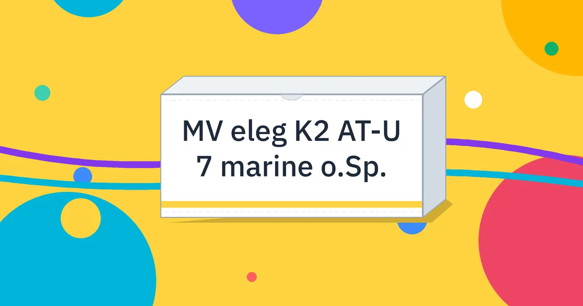 Symbolbild: Packung mit der Aufschrift MV eleg K2 AT-U 7 marine o.Sp. (PZN 15290831) – Verfügbarkeit und Bezug in Apotheken in Frankfurt am Main