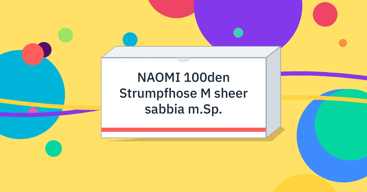 Symbolbild: Packung mit der Aufschrift NAOMI 100den Strumpfhose M sheer sabbia m.Sp. (PZN 16177002) – Verfügbarkeit und Bezug in Apotheken in Frankfurt am Main