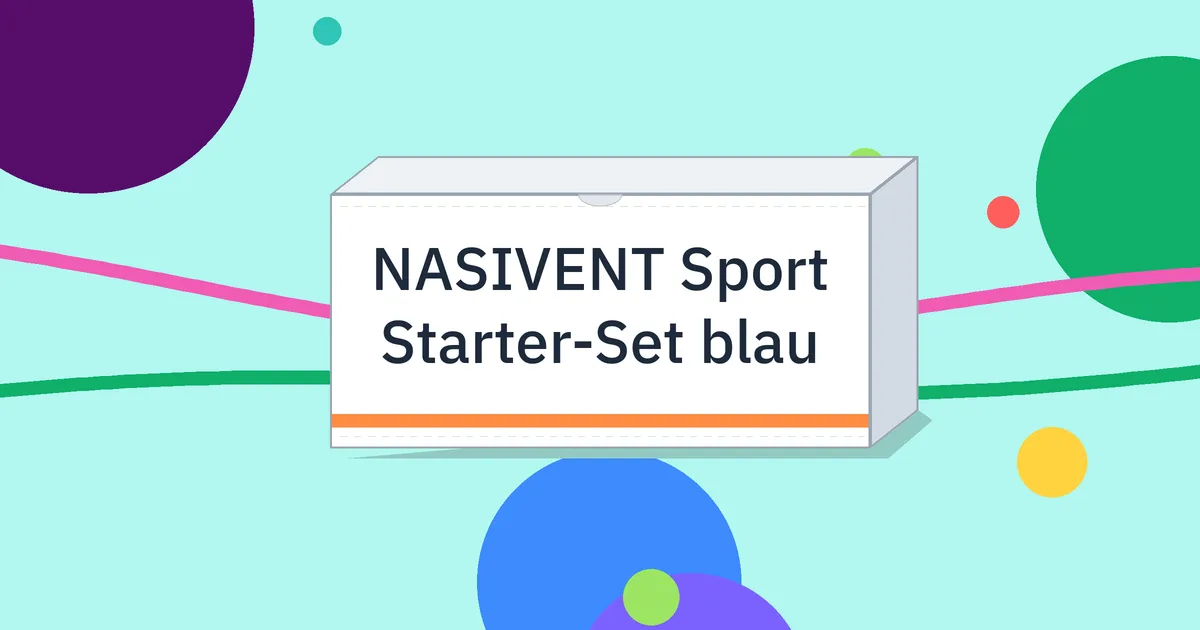 Symbolbild: Packung mit der Aufschrift NASIVENT Sport Starter-Set blau (PZN 16882864) – Verfügbarkeit und Bezug in Apotheken in Frankfurt am Main