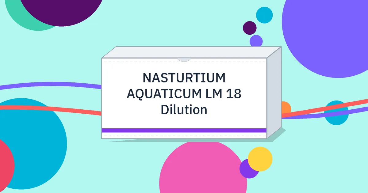 Symbolbild: Packung mit der Aufschrift NASTURTIUM AQUATICUM LM 18 Dilution (PZN 13616381) – Verfügbarkeit und Bezug in Apotheken in Frankfurt am Main