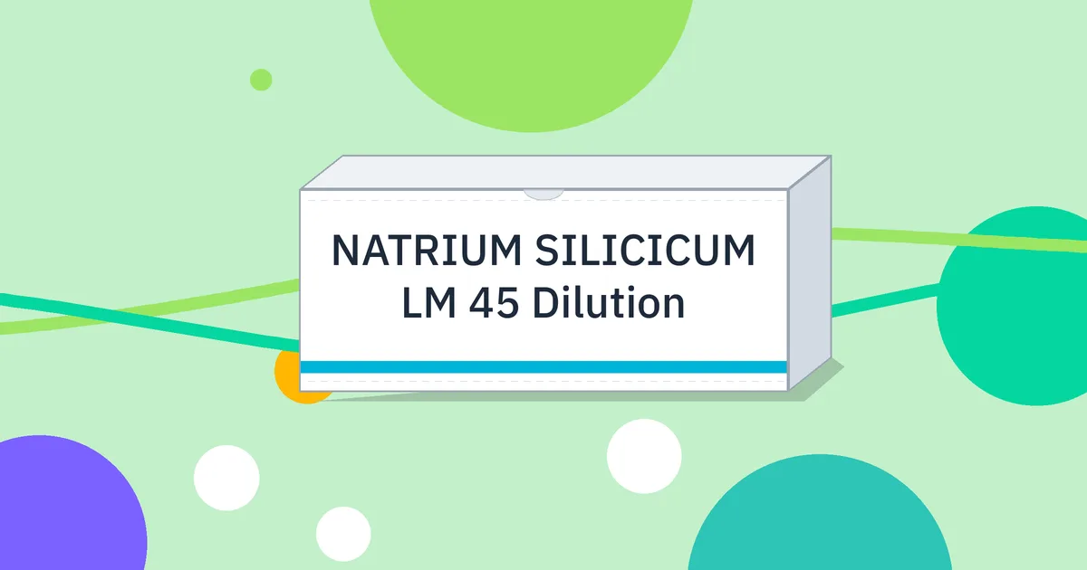 Symbolbild: Packung mit der Aufschrift NATRIUM SILICICUM LM 45 Dilution (PZN 12967061) – Verfügbarkeit und Bezug in Apotheken in Frankfurt am Main
