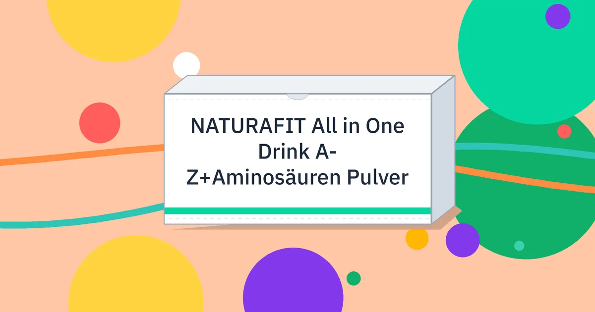 Symbolbild: Packung mit der Aufschrift NATURAFIT All in One Drink A-Z+Aminosäuren Pulver (PZN 18039209) – Verfügbarkeit und Bezug in Apotheken in Frankfurt am Main