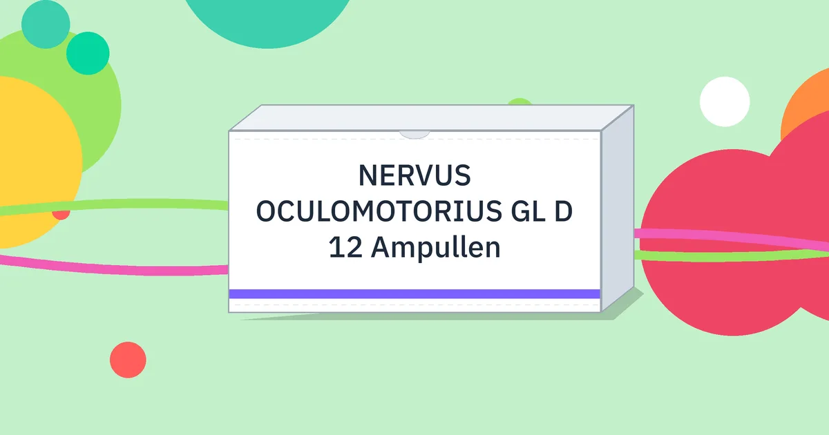 Symbolbild: Packung mit der Aufschrift NERVUS OCULOMOTORIUS GL D 12 Ampullen (PZN 02940569) – Verfügbarkeit und Bezug in Apotheken in Frankfurt am Main