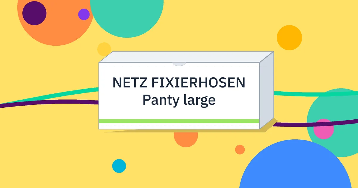 Symbolbild: Packung mit der Aufschrift NETZ FIXIERHOSEN Panty large (PZN 09201013) – Verfügbarkeit und Bezug in Apotheken in Frankfurt am Main