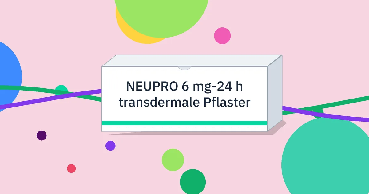 Symbolbild: Packung mit der Aufschrift NEUPRO 6 mg-24 h transdermale Pflaster (PZN 13904795) – Verfügbarkeit und Bezug in Apotheken in Frankfurt am Main