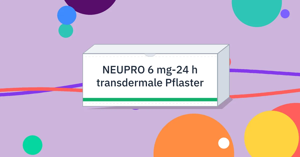 Symbolbild: Packung mit der Aufschrift NEUPRO 6 mg-24 h transdermale Pflaster (PZN 19170420) – Verfügbarkeit und Bezug in Apotheken in Frankfurt am Main