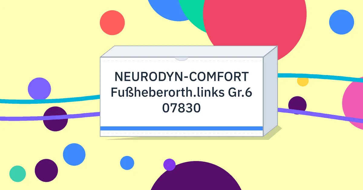 Symbolbild: Packung mit der Aufschrift NEURODYN-COMFORT Fußheberorth.links Gr.6 07830 (PZN 09389838) – Verfügbarkeit und Bezug in Apotheken in Frankfurt am Main