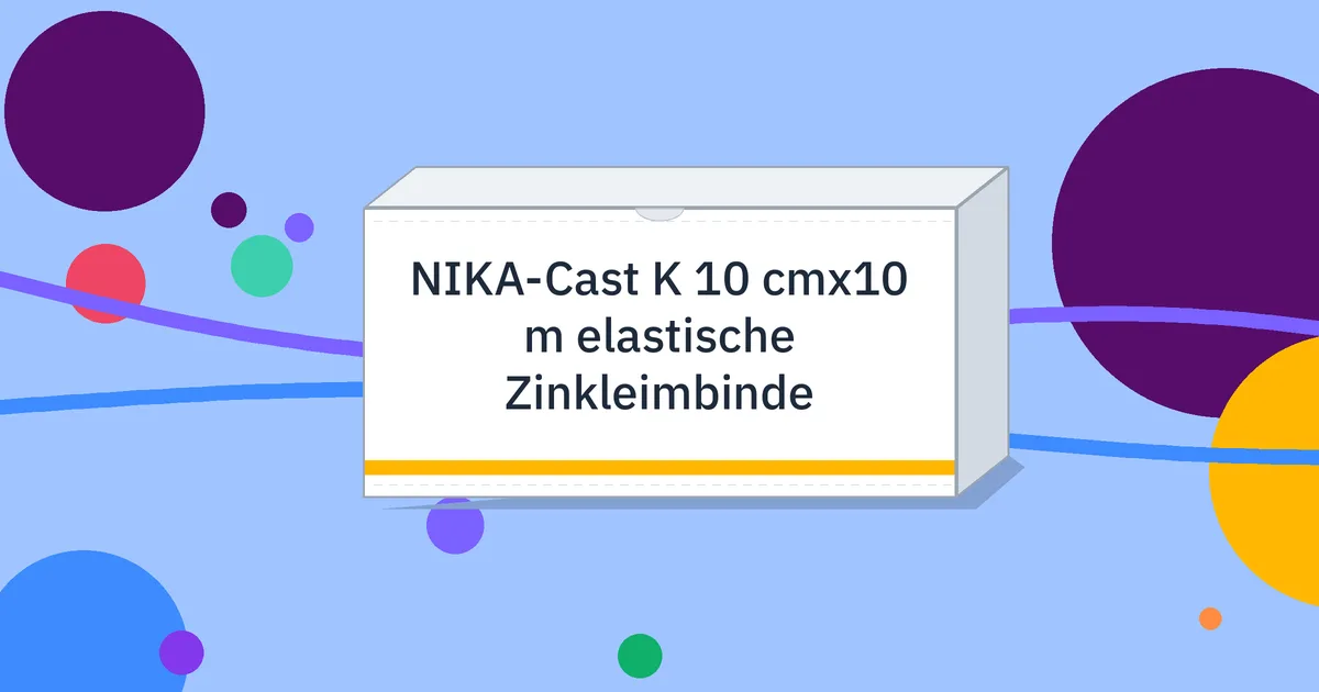 Symbolbild: Packung mit der Aufschrift NIKA-Cast K 10 cmx10 m elastische Zinkleimbinde (PZN 10320220) – Verfügbarkeit und Bezug in Apotheken in Frankfurt am Main