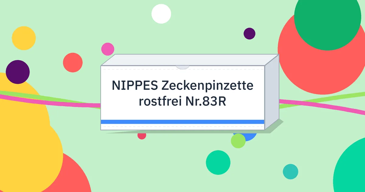 Symbolbild: Packung mit der Aufschrift NIPPES Zeckenpinzette rostfrei Nr.83R (PZN 09510429) – Verfügbarkeit und Bezug in Apotheken in Frankfurt am Main