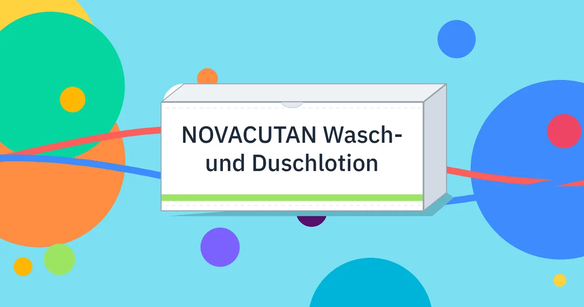 Symbolbild: Packung mit der Aufschrift NOVACUTAN Wasch- und Duschlotion (PZN 02426068) – Verfügbarkeit und Bezug in Apotheken in Frankfurt am Main