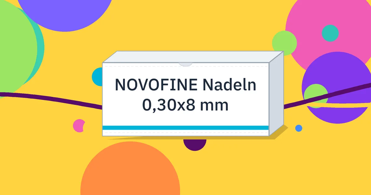 Symbolbild: Packung mit der Aufschrift NOVOFINE Nadeln 0,30x8 mm (PZN 05560519) – Verfügbarkeit und Bezug in Apotheken in Frankfurt am Main