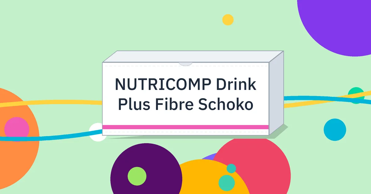 Symbolbild: Packung mit der Aufschrift NUTRICOMP Drink Plus Fibre Schoko (PZN 11139557) – Verfügbarkeit und Bezug in Apotheken in Frankfurt am Main