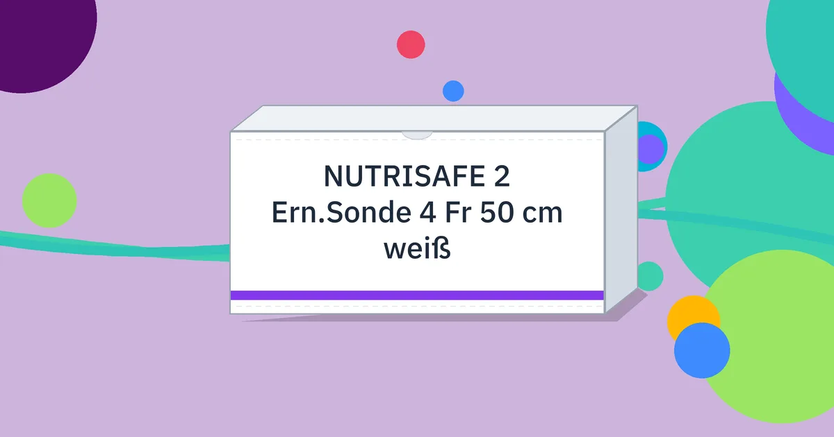 Symbolbild: Packung mit der Aufschrift NUTRISAFE 2 Ern.Sonde 4 Fr 50 cm weiß (PZN 04850250) – Verfügbarkeit und Bezug in Apotheken in Frankfurt am Main
