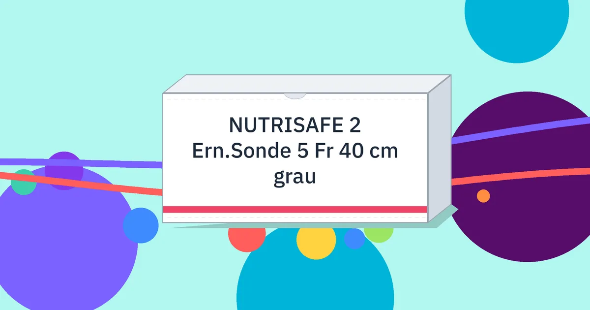 Symbolbild: Packung mit der Aufschrift NUTRISAFE 2 Ern.Sonde 5 Fr 40 cm grau (PZN 06847499) – Verfügbarkeit und Bezug in Apotheken in Frankfurt am Main