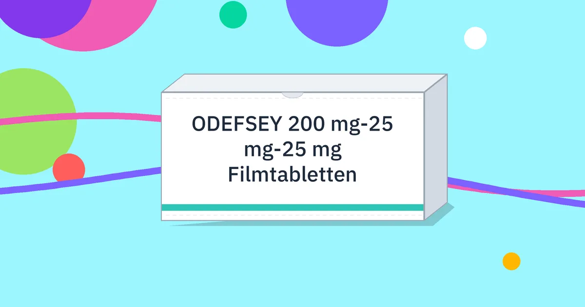 Symbolbild: Packung mit der Aufschrift ODEFSEY 200 mg-25 mg-25 mg Filmtabletten (PZN 16785782) – Verfügbarkeit und Bezug in Apotheken in Frankfurt am Main