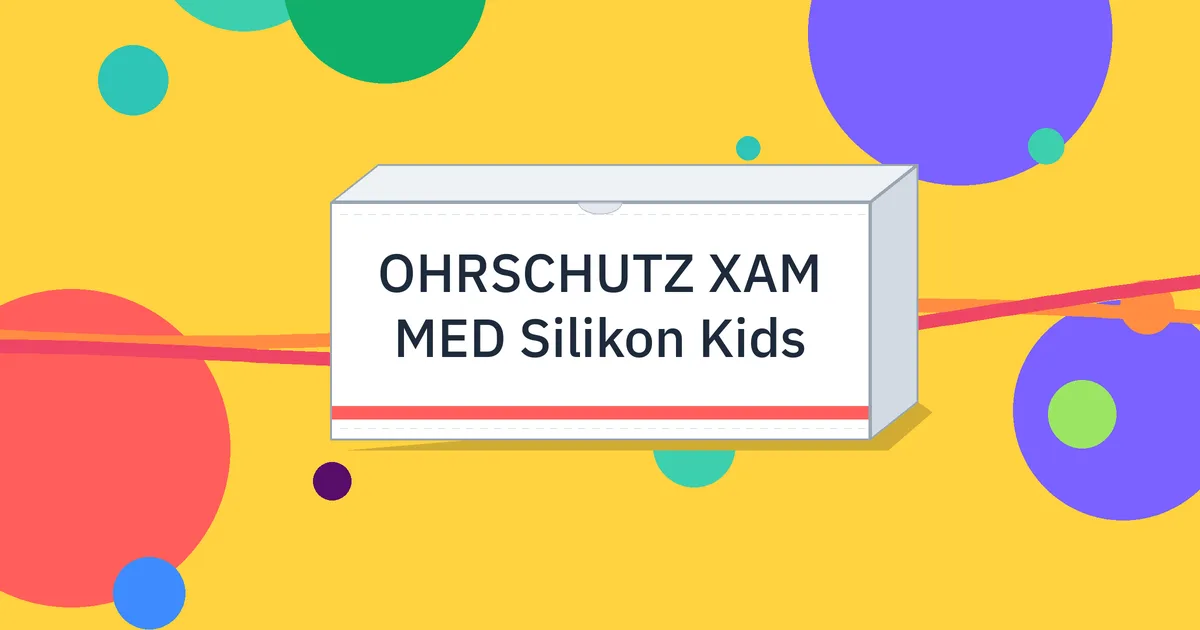 Symbolbild: Packung mit der Aufschrift OHRSCHUTZ XAM MED Silikon Kids (PZN 19786256) – Verfügbarkeit und Bezug in Apotheken in Frankfurt am Main