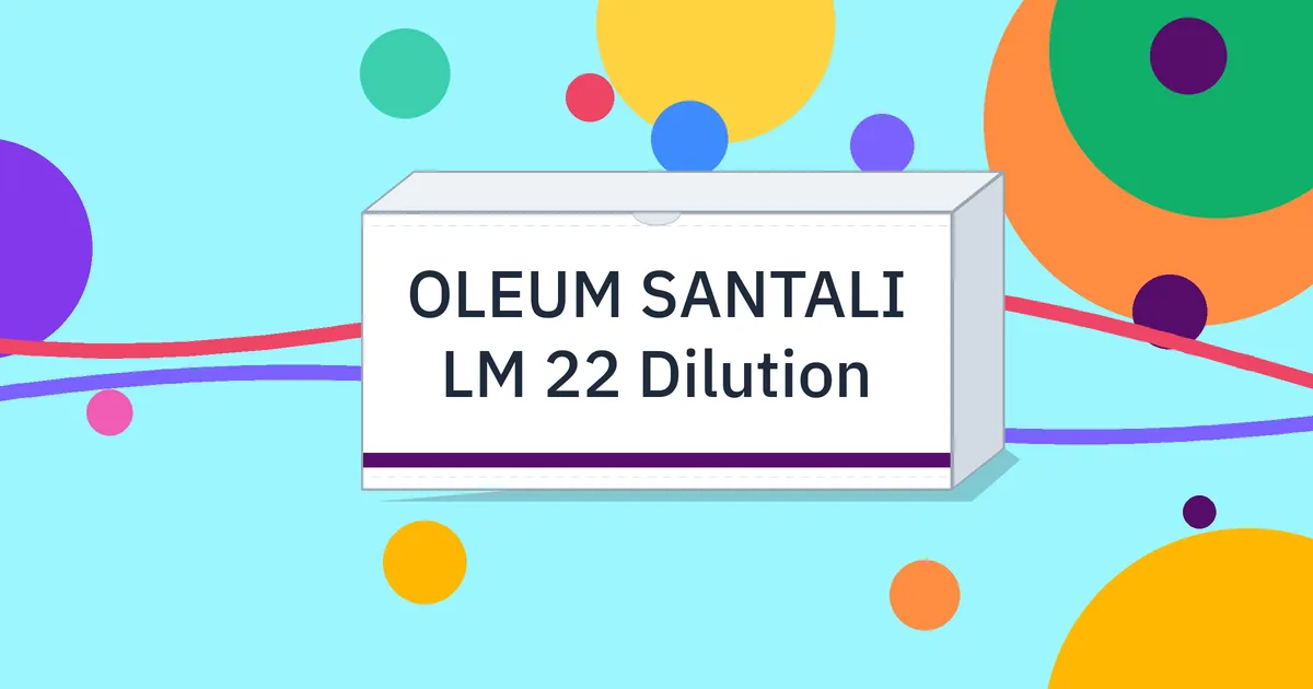 Symbolbild: Packung mit der Aufschrift OLEUM SANTALI LM 22 Dilution (PZN 13623406) – Verfügbarkeit und Bezug in Apotheken in Frankfurt am Main