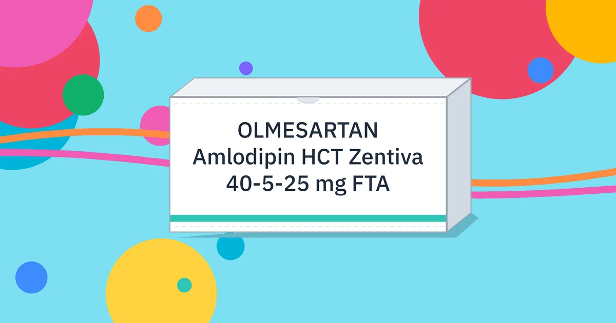 Symbolbild: Packung mit der Aufschrift OLMESARTAN Amlodipin HCT Zentiva 40-5-25 mg FTA (PZN 16632564) – Verfügbarkeit und Bezug in Apotheken in Frankfurt am Main