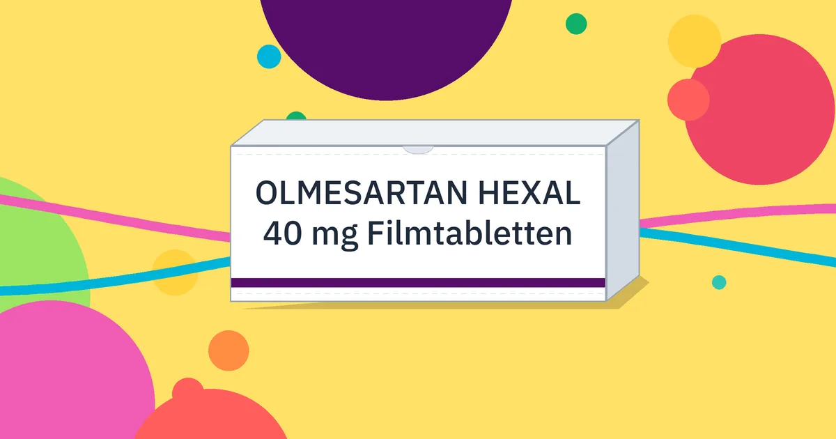 Symbolbild: Packung mit der Aufschrift OLMESARTAN HEXAL 40 mg Filmtabletten (PZN 11874831) – Verfügbarkeit und Bezug in Apotheken in Frankfurt am Main