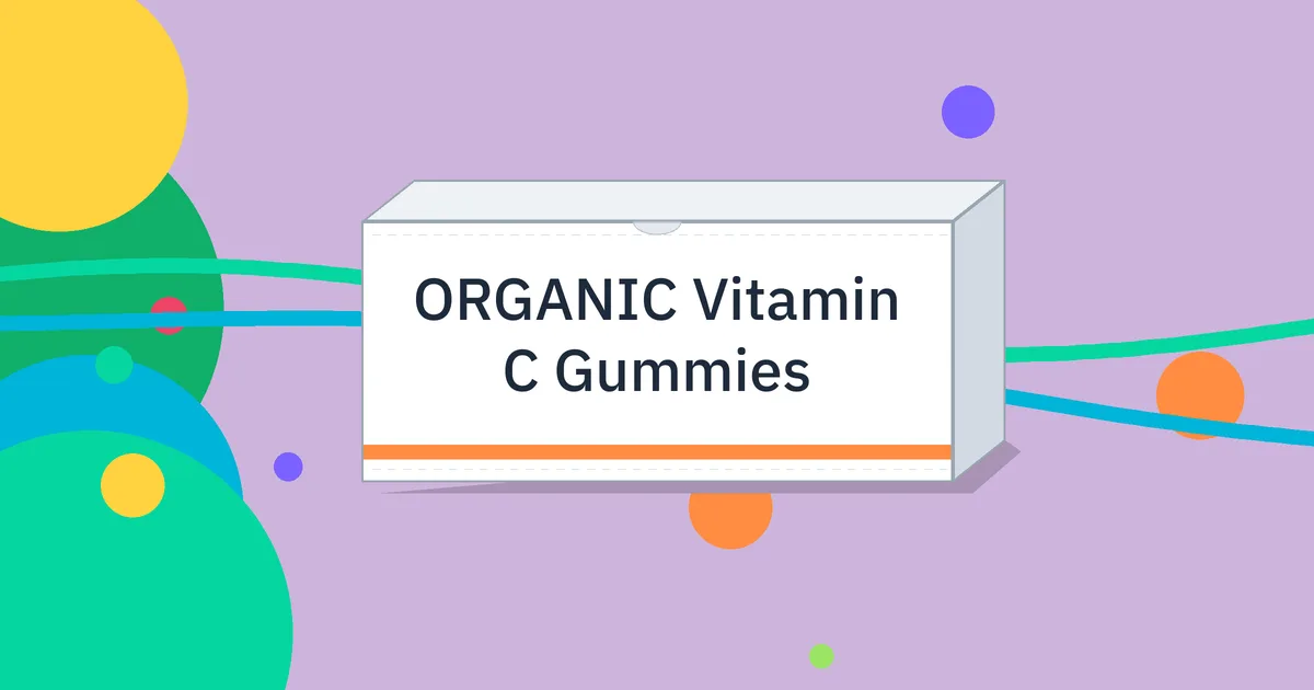 Symbolbild: Packung mit der Aufschrift ORGANIC Vitamin C Gummies (PZN 18825876) – Verfügbarkeit und Bezug in Apotheken in Frankfurt am Main