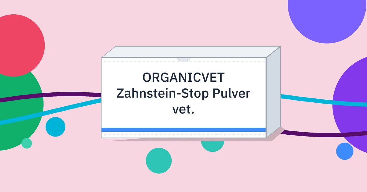 Symbolbild: Packung mit der Aufschrift ORGANICVET Zahnstein-Stop Pulver vet. (PZN 10921899) – Verfügbarkeit und Bezug in Apotheken in Frankfurt am Main