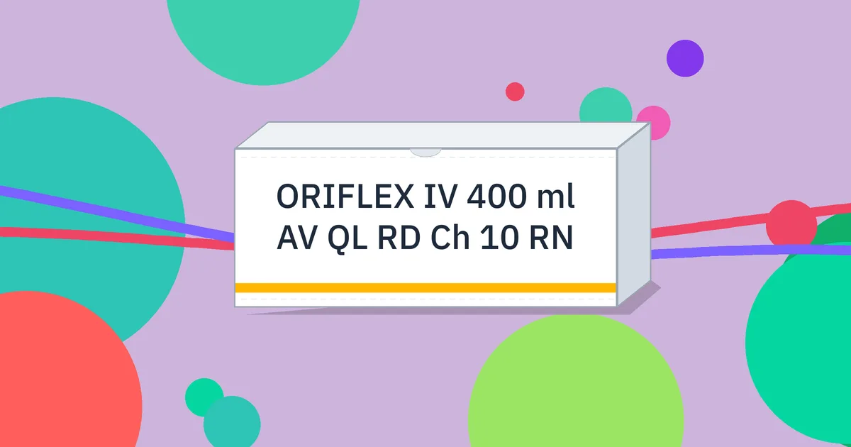 Symbolbild: Packung mit der Aufschrift ORIFLEX IV 400 ml AV QL RD Ch 10 RN (PZN 17486403) – Verfügbarkeit und Bezug in Apotheken in Frankfurt am Main
