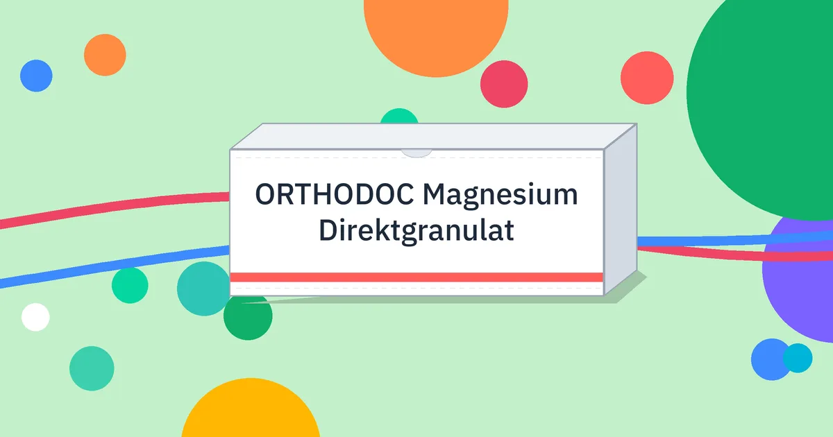 Symbolbild: Packung mit der Aufschrift ORTHODOC Magnesium Direktgranulat (PZN 16383090) – Verfügbarkeit und Bezug in Apotheken in Frankfurt am Main