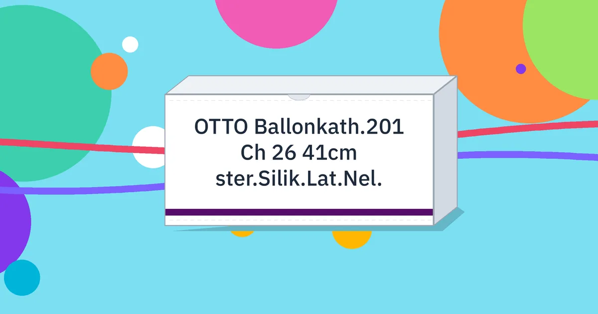 Symbolbild: Packung mit der Aufschrift OTTO Ballonkath.201 Ch 26 41cm ster.Silik.Lat.Nel. (PZN 01398499) – Verfügbarkeit und Bezug in Apotheken in Frankfurt am Main