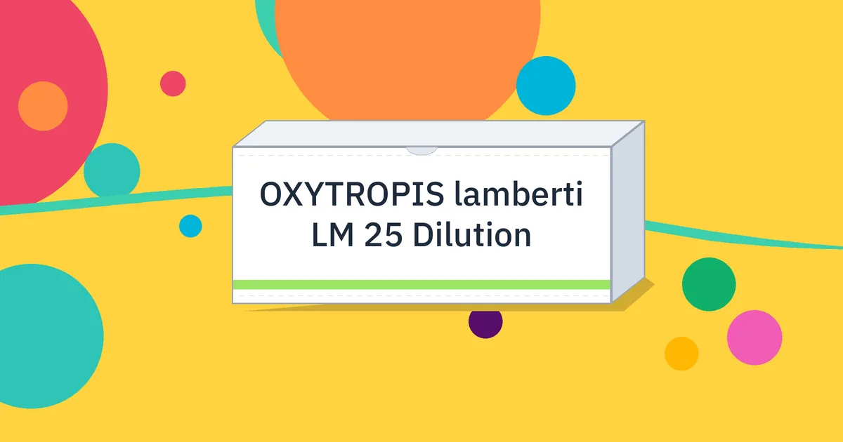 Symbolbild: Packung mit der Aufschrift OXYTROPIS lamberti LM 25 Dilution (PZN 13630033) – Verfügbarkeit und Bezug in Apotheken in Frankfurt am Main