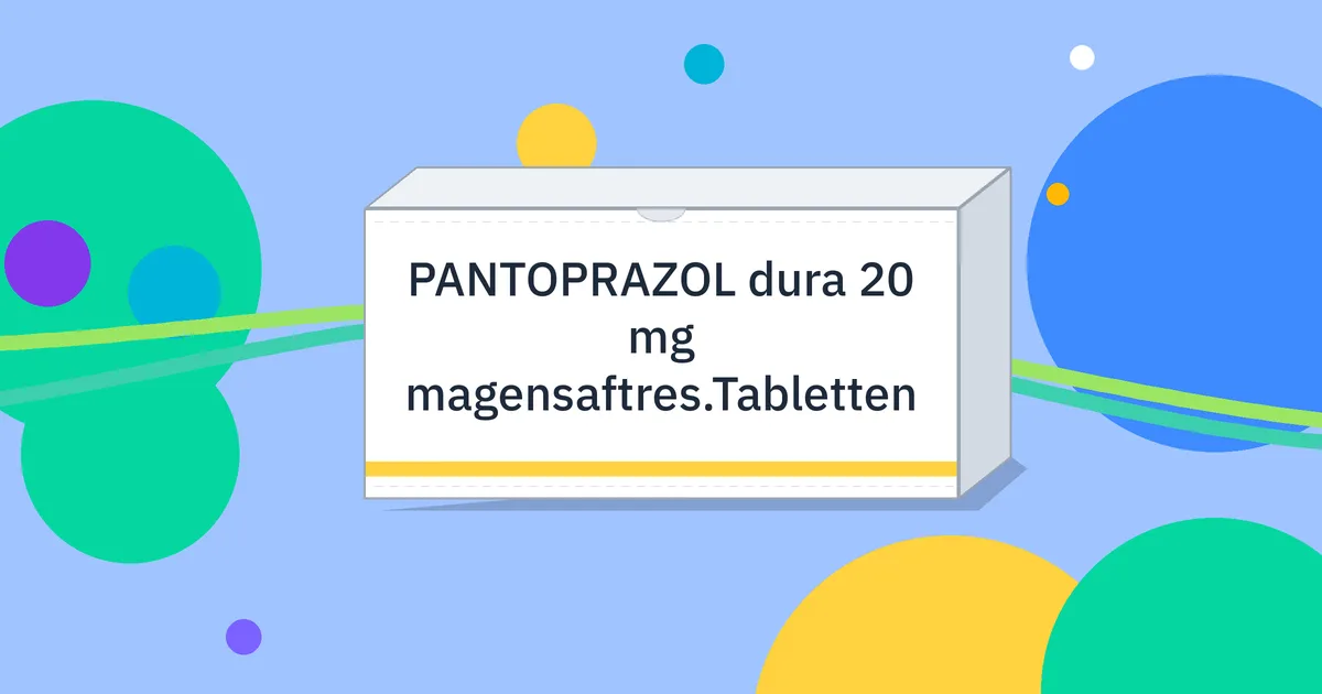 Symbolbild: Packung mit der Aufschrift PANTOPRAZOL dura 20 mg magensaftres.Tabletten (PZN 09155721) – Verfügbarkeit und Bezug in Apotheken in Frankfurt am Main
