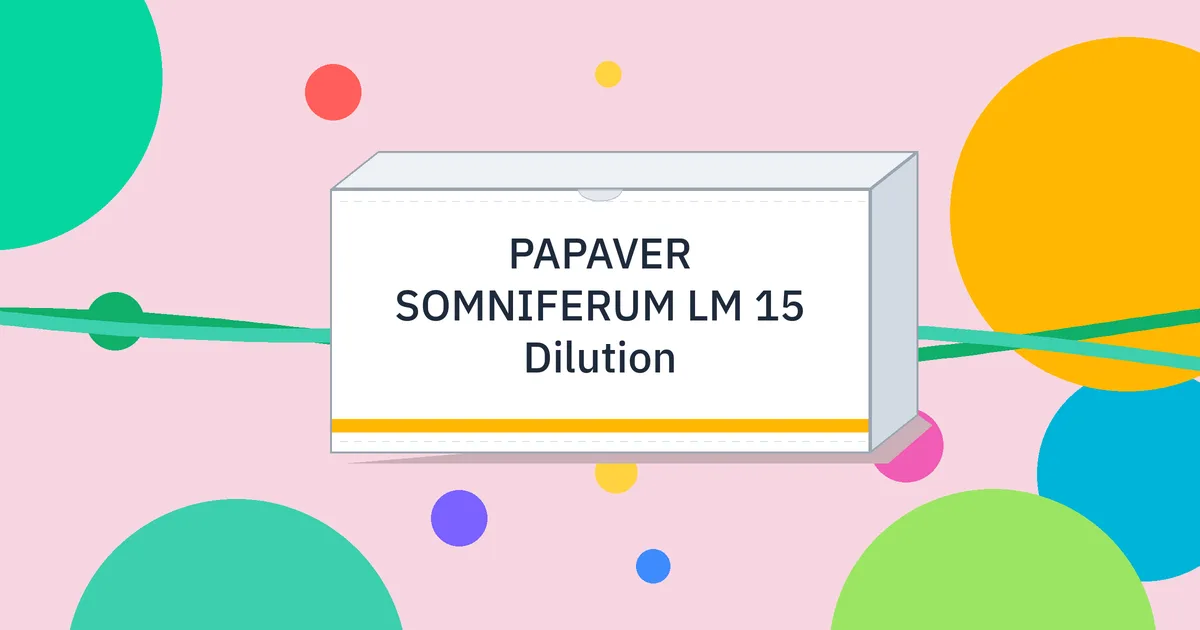 Symbolbild: Packung mit der Aufschrift PAPAVER SOMNIFERUM LM 15 Dilution (PZN 12975882) – Verfügbarkeit und Bezug in Apotheken in Frankfurt am Main