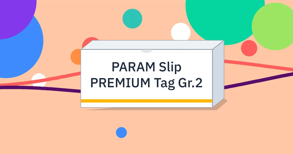 Symbolbild: Packung mit der Aufschrift PARAM Slip PREMIUM Tag Gr.2 (PZN 09317951) – Verfügbarkeit und Bezug in Apotheken in Frankfurt am Main