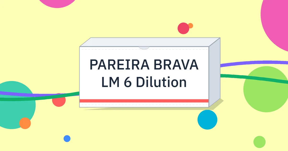 Symbolbild: Packung mit der Aufschrift PAREIRA BRAVA LM 6 Dilution (PZN 13631311) – Verfügbarkeit und Bezug in Apotheken in Frankfurt am Main