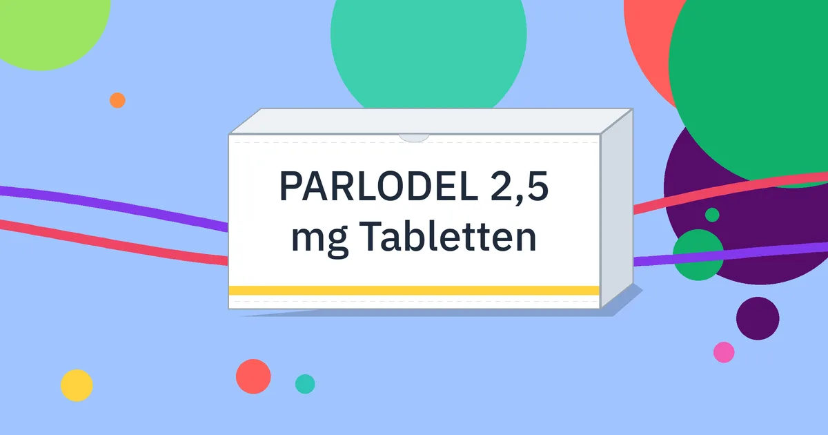 Symbolbild: Packung mit der Aufschrift PARLODEL 2,5 mg Tabletten (PZN 11030346) – Verfügbarkeit und Bezug in Apotheken in Frankfurt am Main