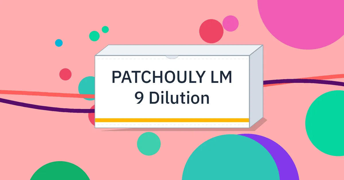 Symbolbild: Packung mit der Aufschrift PATCHOULY LM 9 Dilution (PZN 13632747) – Verfügbarkeit und Bezug in Apotheken in Frankfurt am Main