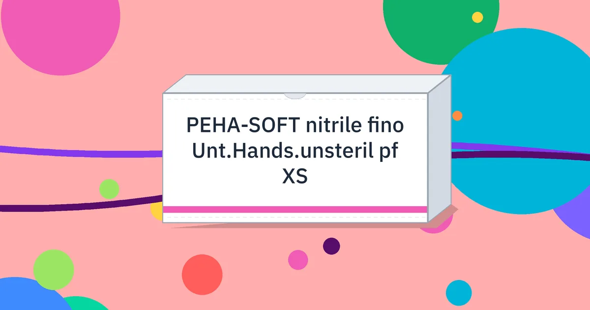 Symbolbild: Packung mit der Aufschrift PEHA-SOFT nitrile fino Unt.Hands.unsteril pf XS (PZN 03539343) – Verfügbarkeit und Bezug in Apotheken in Frankfurt am Main