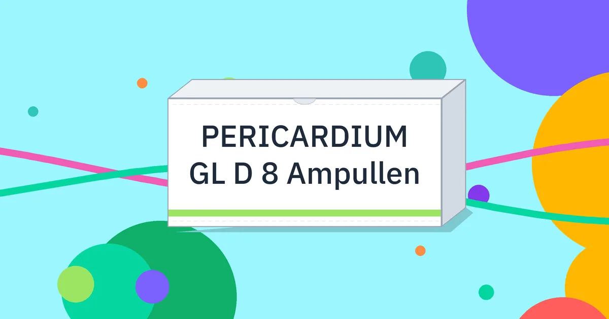 Symbolbild: Packung mit der Aufschrift PERICARDIUM GL D 8 Ampullen (PZN 02946827) – Verfügbarkeit und Bezug in Apotheken in Frankfurt am Main
