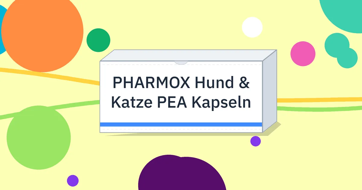 Symbolbild: Packung mit der Aufschrift PHARMOX Hund & Katze PEA Kapseln (PZN 17890529) – Verfügbarkeit und Bezug in Apotheken in Frankfurt am Main