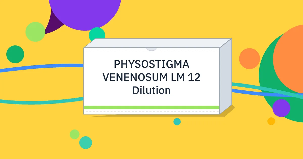 Symbolbild: Packung mit der Aufschrift PHYSOSTIGMA VENENOSUM LM 12 Dilution (PZN 13035336) – Verfügbarkeit und Bezug in Apotheken in Frankfurt am Main