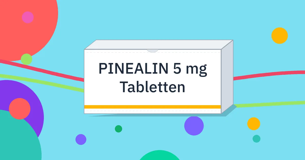 Symbolbild: Packung mit der Aufschrift PINEALIN 5 mg Tabletten (PZN 19168297) – Verfügbarkeit und Bezug in Apotheken in Frankfurt am Main