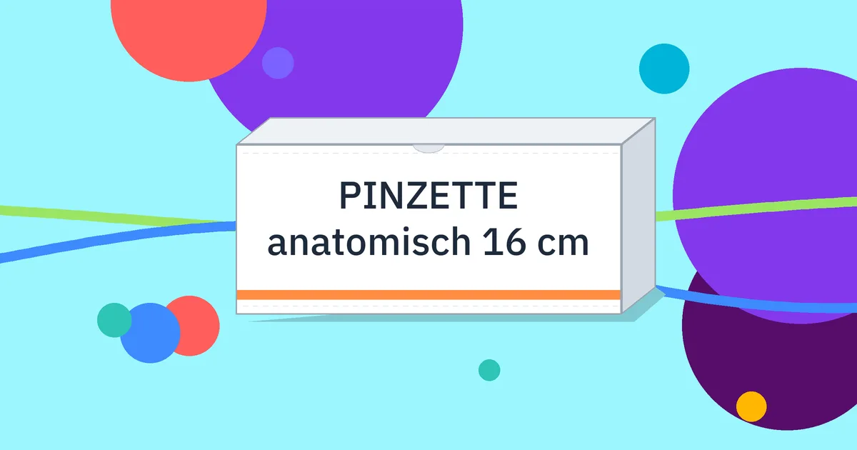 Symbolbild: Packung mit der Aufschrift PINZETTE anatomisch 16 cm (PZN 04845929) – Verfügbarkeit und Bezug in Apotheken in Frankfurt am Main