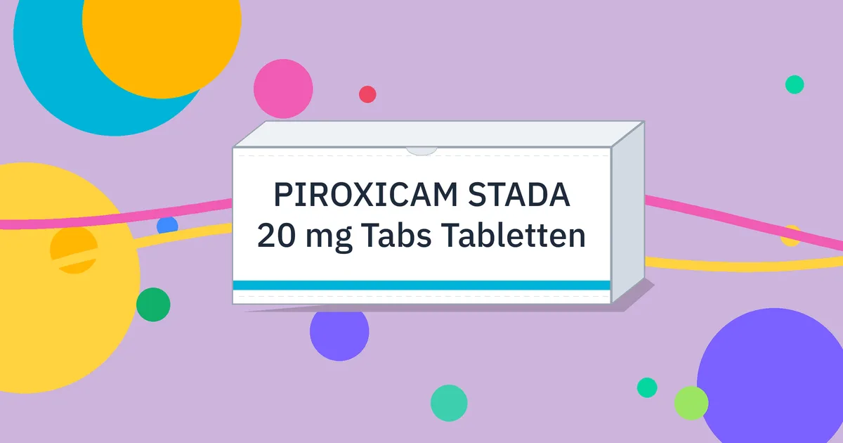 Symbolbild: Packung mit der Aufschrift PIROXICAM STADA 20 mg Tabs Tabletten (PZN 04259048) – Verfügbarkeit und Bezug in Apotheken in Frankfurt am Main